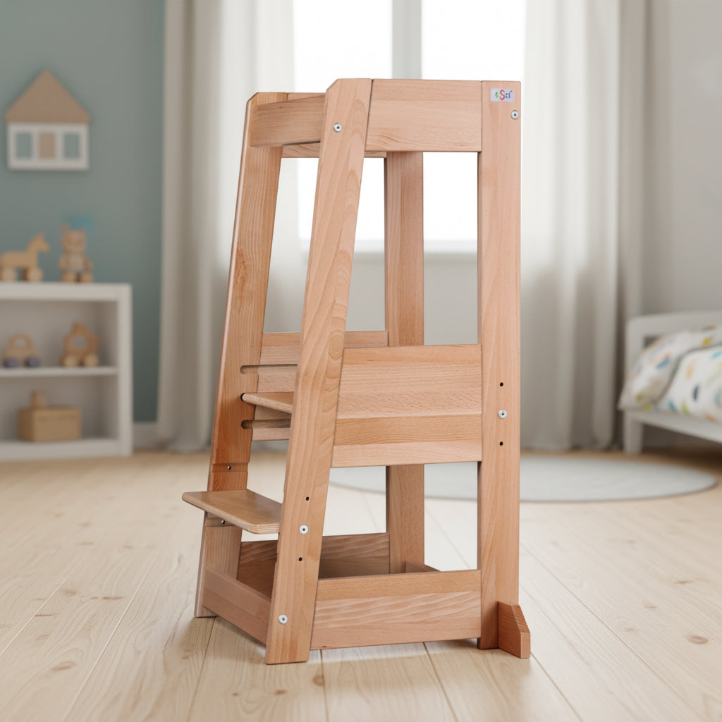 Learning Tower Felix Wood natural personalized | Schmatzepuffer